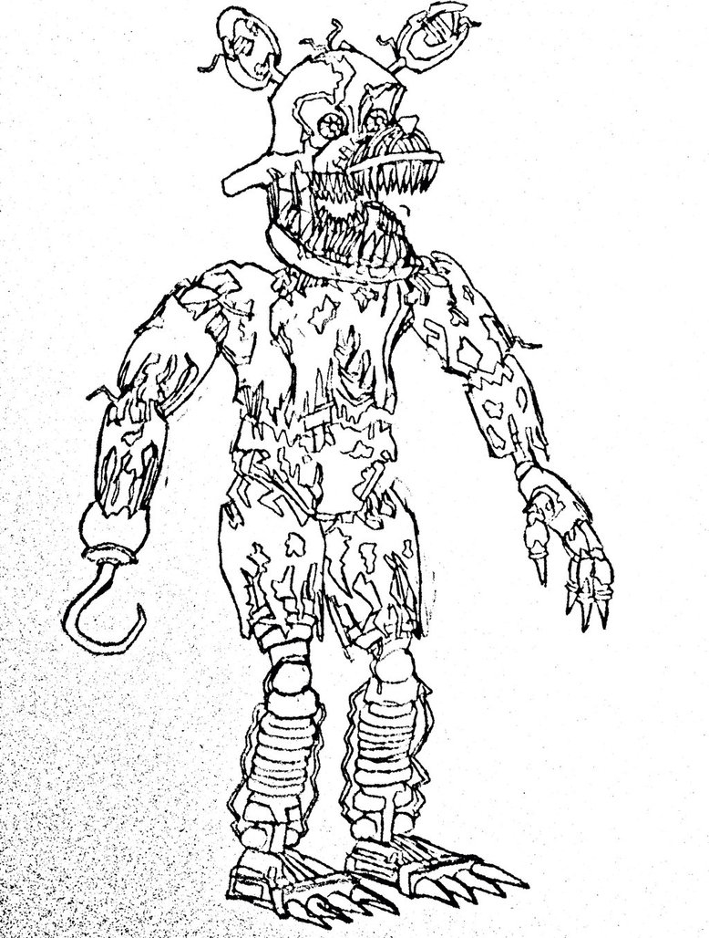 Fnaf Nightmare Foxy Drawing